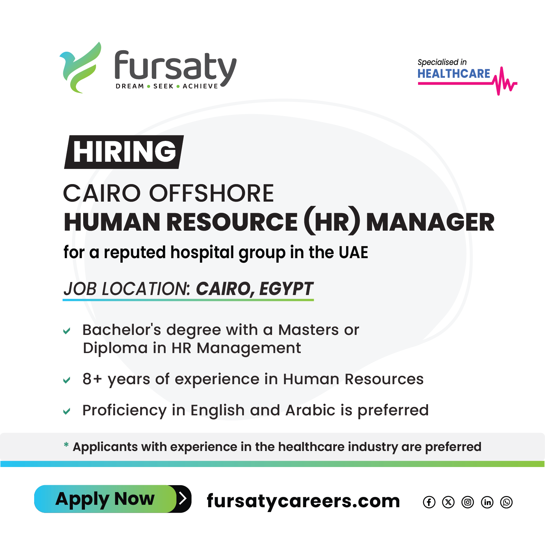 Human Resource (HR) Manager (with medical field experience)